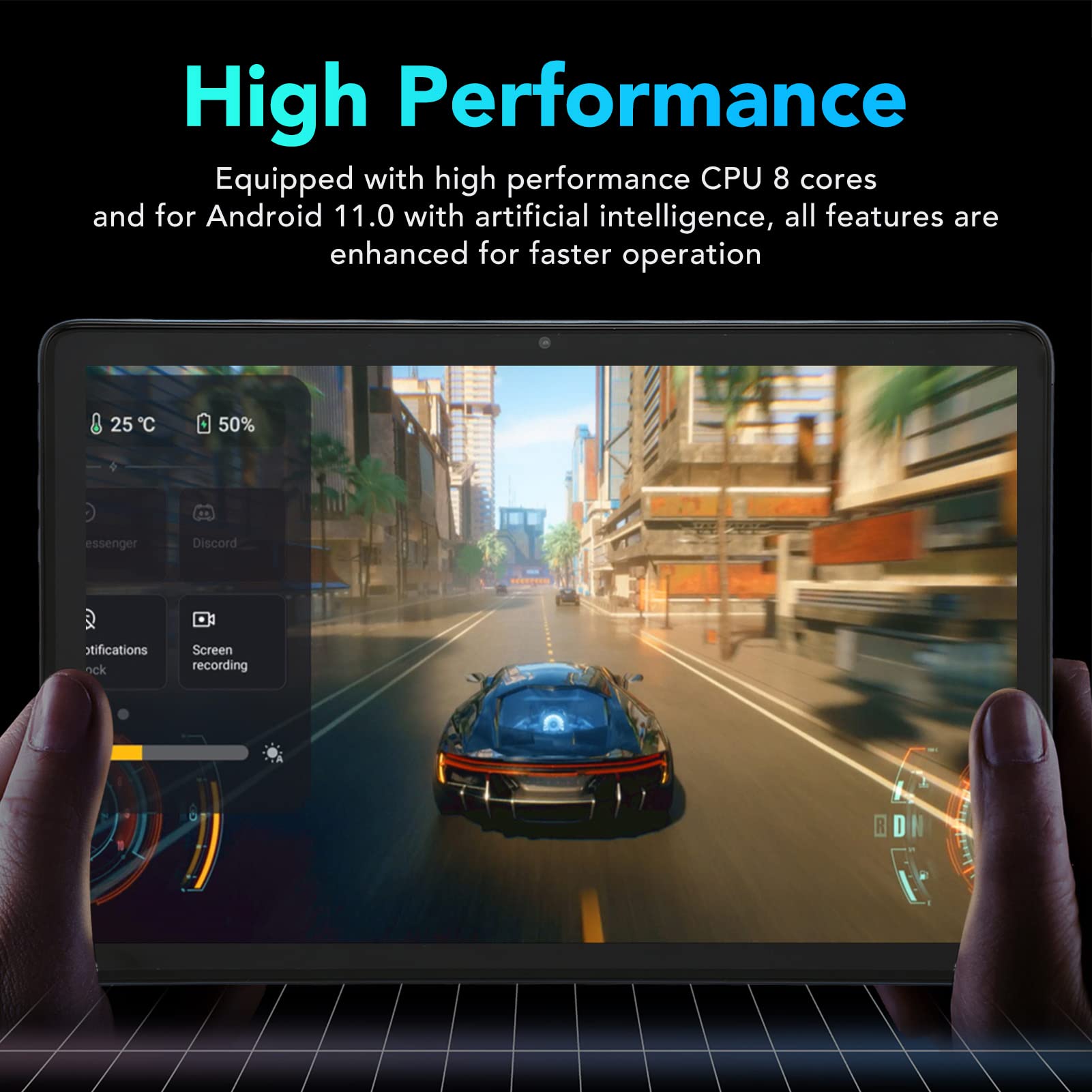 Qinlorgo 10.1 Inch Tablet HD Tablet 8GB RAM 128GB ROM US Plug 100β240V Octa Core 4G LTE for Entertainment (Dark Blue)