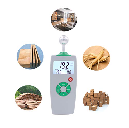 Pinless Wood Moisture Meter, CD-200 Digital Moisture Detector Moisture Tester Water Leak Detector, Backlit LCD Display With Ball Probe Measuring Wood Building Mater Firewood Walls Paper Floor