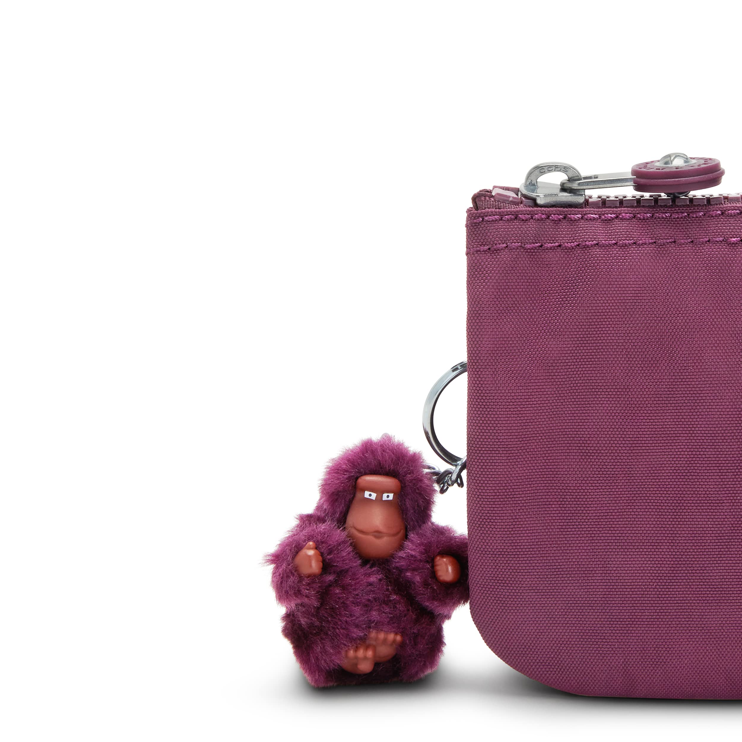 Kipling Womens Women's Barto Pouch, Organize Accessories, Slip Compartments, Zip Closure, Nylon Metallic Pouch, Dark Plum Tonal, 8 L x 4 H 0.75 D US
