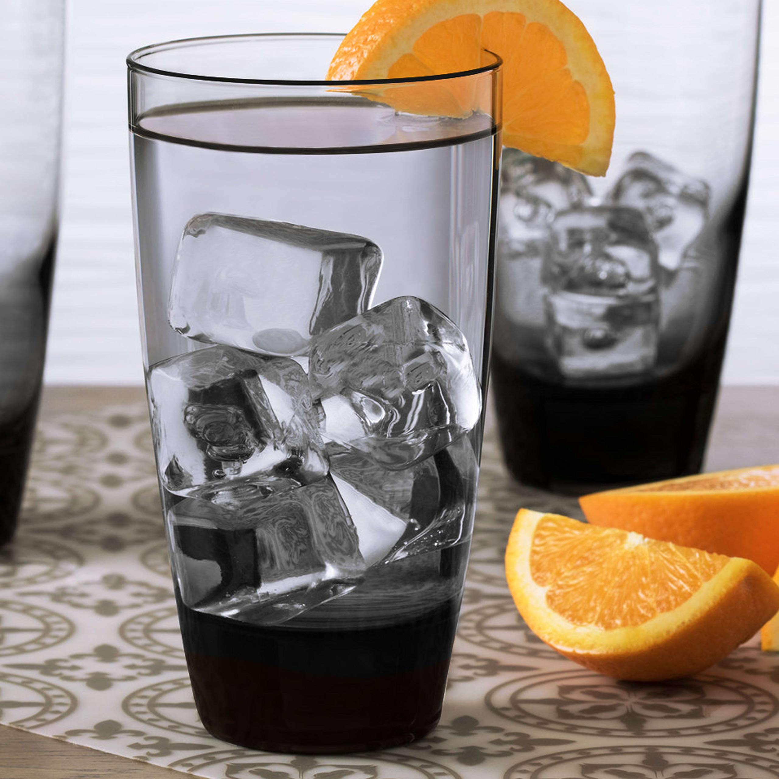 Libbey Classic Smoke Tumbler Glasses, 18-ounce, Set of 12
