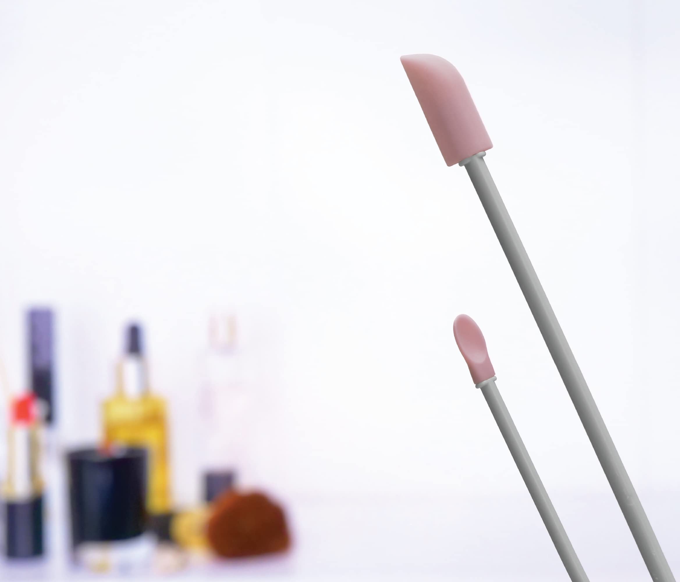 S&T INC. Makeup Spatula and Spoon, Large Cosmetic Spatula and Mini Spoon for Skin Care, 2 Piece Set, Mauve/Gray