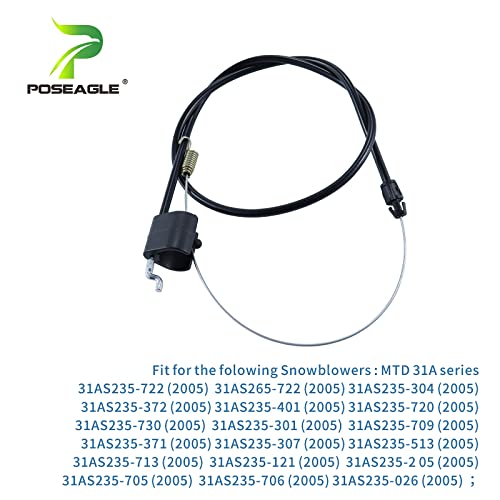 POSEAGLE 946-04091 Clutch Cable Compatible with MTD 946-04091 Clutch Cable, MTD 746-04091 Clutch Cable, 946 04091, 746 04091, 74604091, 94604091 Cable for MTD Many Snow Throwers