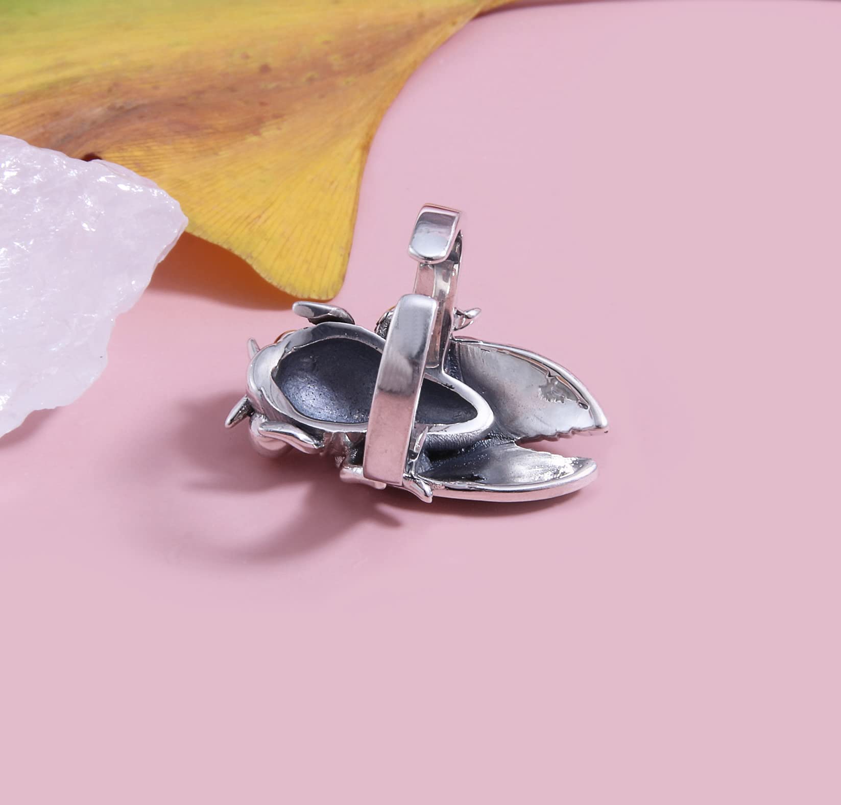 Helen de Lete Vintage Cicada S925 Sterling Silver Adjustable Ring For Men and Women