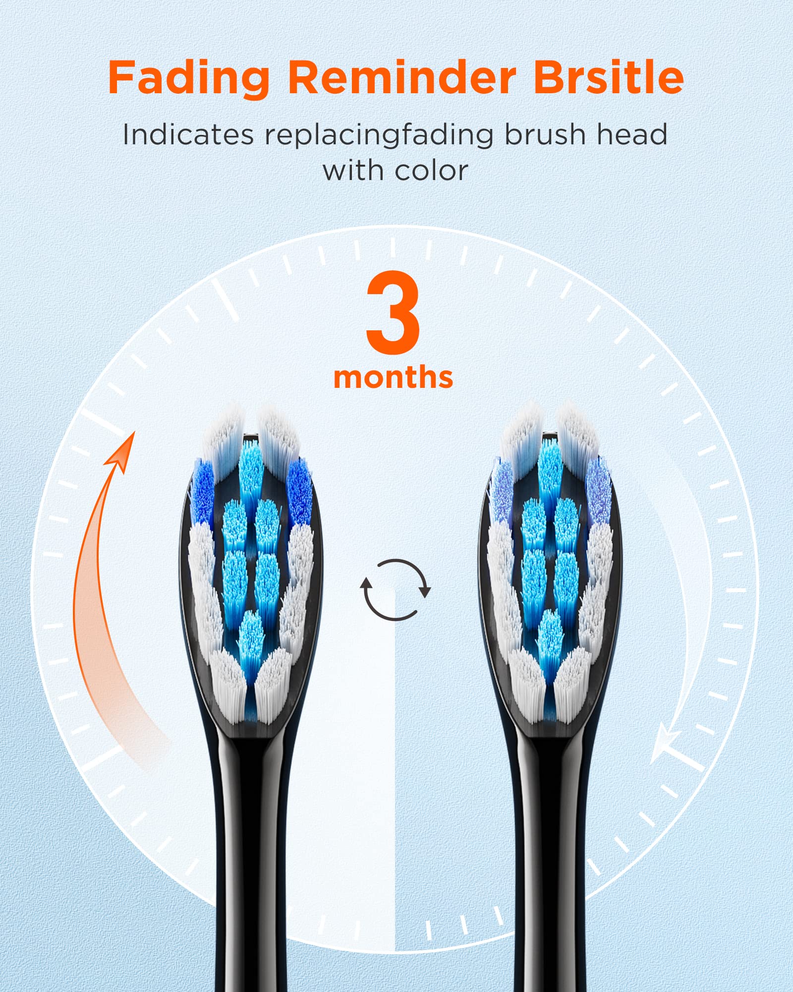 Sonic Electric Toothbrush Replacement Heads Compatible with Bitvae SmartS2 Black Rechargeable Toothbrush, Clean Toothbrush Heads Refills, 4 Pack