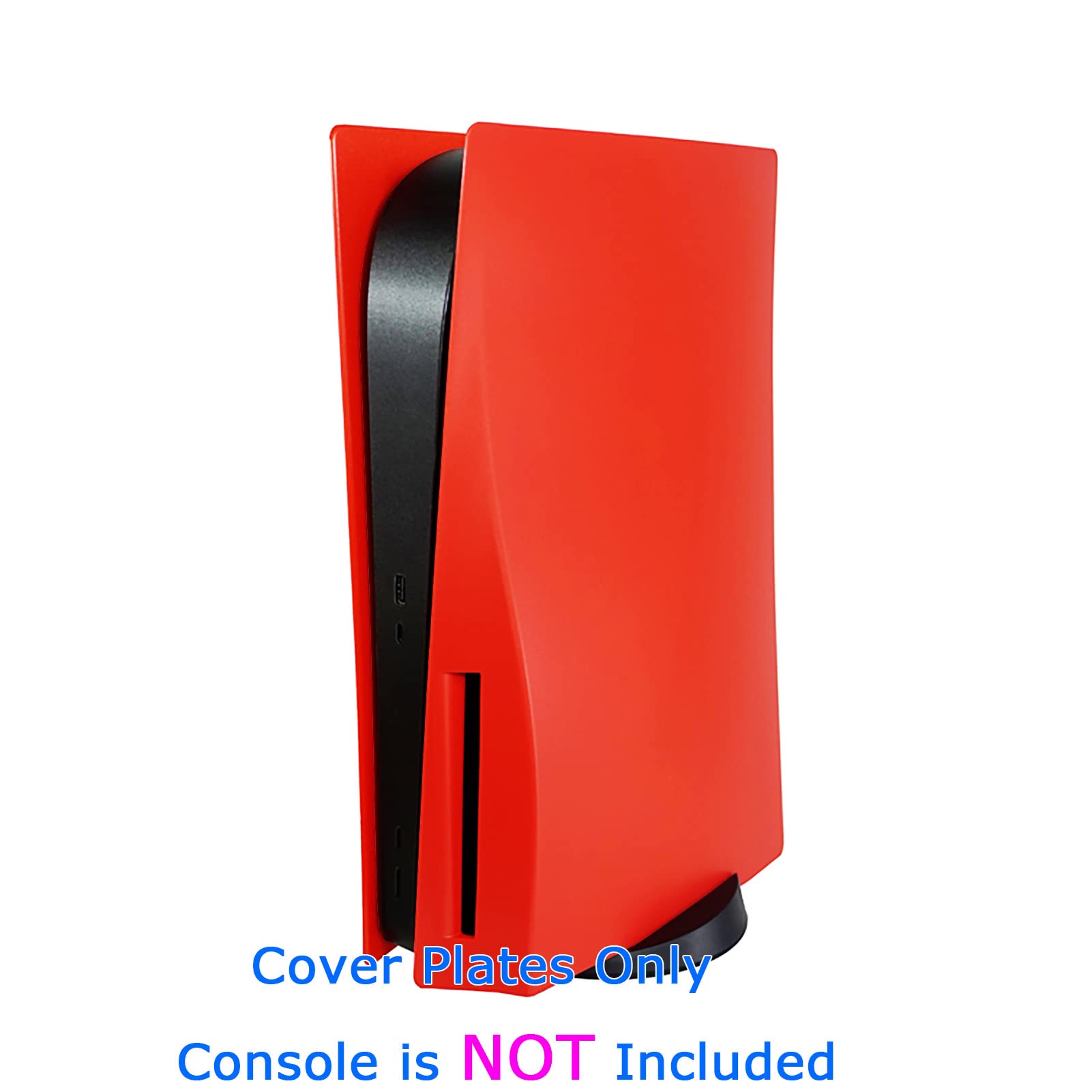 New for PS5 Custom Faceplate Cover Plates Red Color Replacement, Compatible with for PlayStation 5 Disc Edition Game Consoles, Extra DIY Matte Dustproof Protection Face Plate Shells Full Set