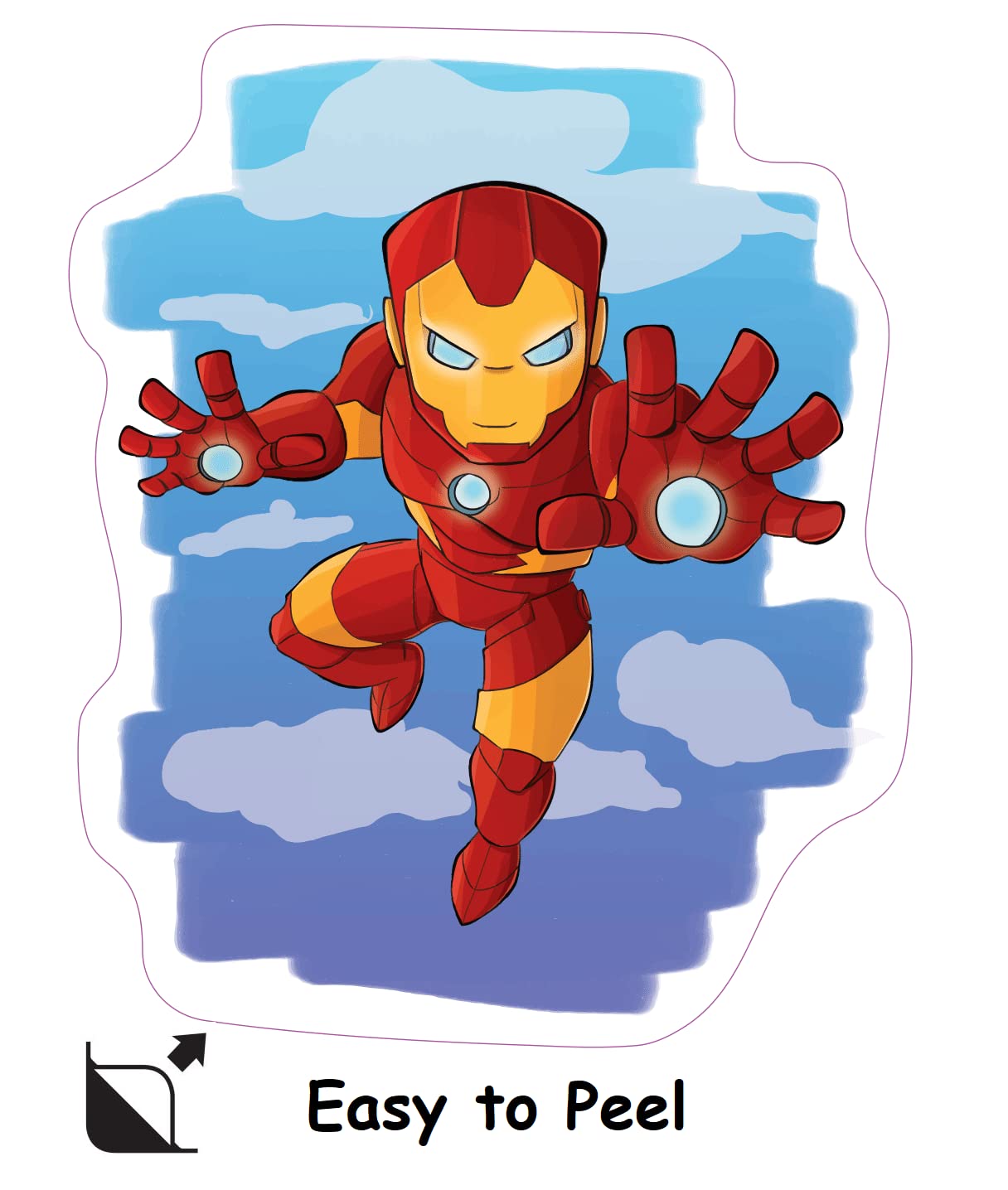 PRINT'N'ART- Superhero Marvel Avengers Wall Sticker for Boys Room - Set of 4 - Peel & Stick
