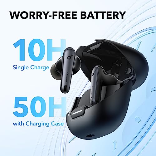 soundcore by Anker Liberty 4 NC Wireless Noise Cancelling Earbuds, 98.5% Noise Reduction, Adaptive Noise Cancelling to Ears and Environment, Hi-Res Sound, 50H Battery, Wireless Charging (Renewed)