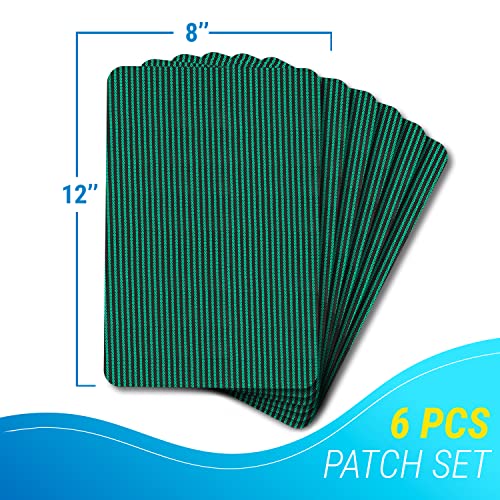 Pool Patch Repair Kit, Pool Safety Cover Patch Kit 12 x 8 Self Adhesive, Swimming Pool Cover Repair Kit 6 Pсs Green