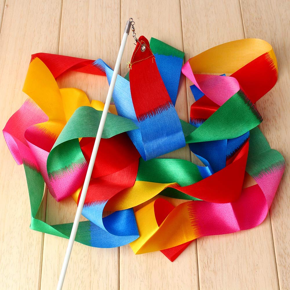 Gymnastic Dance Ribbon Colorful Dancing Ribbon Streamer for Women Girls Kids