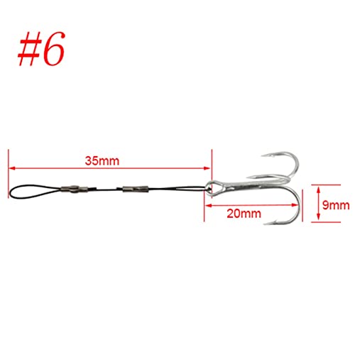 KIZQYN Fishing Hook 5pcs High Carbon Steel String Hook Rigs #6#1#1/0#2/0 Soft Baits Fishhooks Fishing Tackle Tools Accessories Circle Hook (Color : #6)