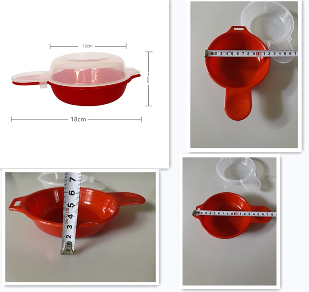 Microwave Egg Cooker, Nonstick Easy Eggwish, Egg Poacher for Breakfast Cheese Hamburg Sandwich Pancake Omelet Egg Patty, Pod & Muffins - As Seen On TV - 2 set in a box, Red & Clear