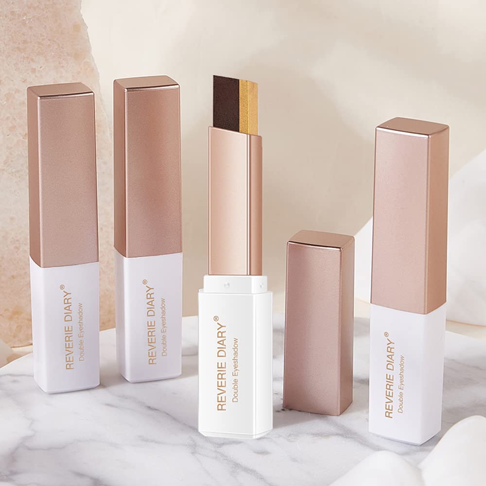 REVERIE DIARY 3PCS Eyeshadow Stick and Eyeliner Pen Two Colors In One Swipe for 3 Seconds Eye Makeup, Waterproof and Long Lasting Eye Shadow Pencil, Hypoallergenic Cream Eyeshadow