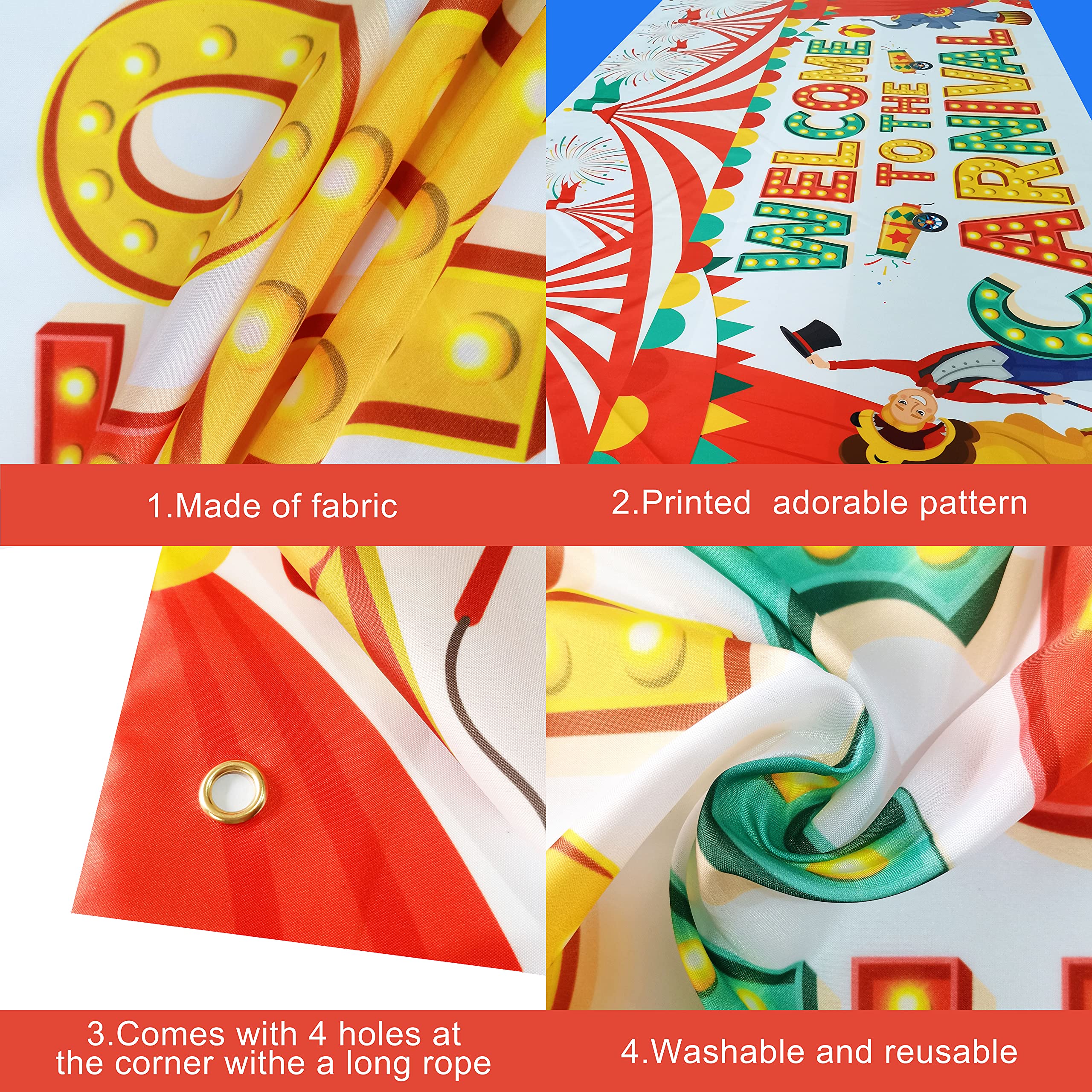 KatchOn, XtraLarge Welcome To The Carnival Banner - 72x44 Inch | Carnival Decorations for Carnival Theme Party Decorations | Carnival Games Decor for Circus Theme Party Decorations | Carnival Backdrop