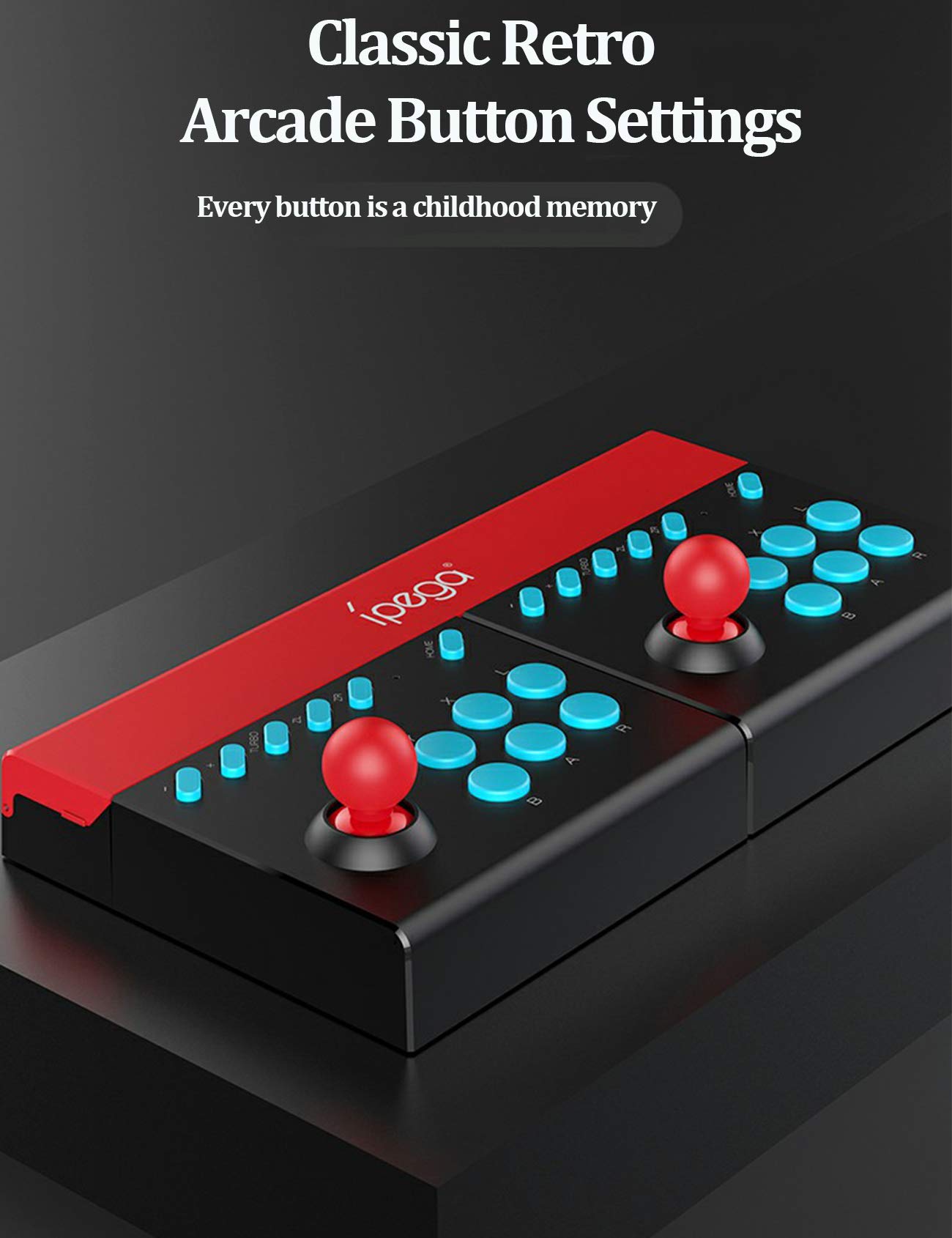 ipega PG-SW002 N-Switch Host Dual Joystick Game Console, Arcade Joystick Gamepad Controller Compatible with N-Switch & Switch Lite, Plug and Play (Such as Mario Series, Street Fighter 2, Fast RMX Etc)