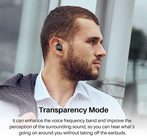 TOZO NC7 Hybrid Active Noise Cancelling Wireless Earbuds Black & TOZO NC7 Protective Silicone Case Blue