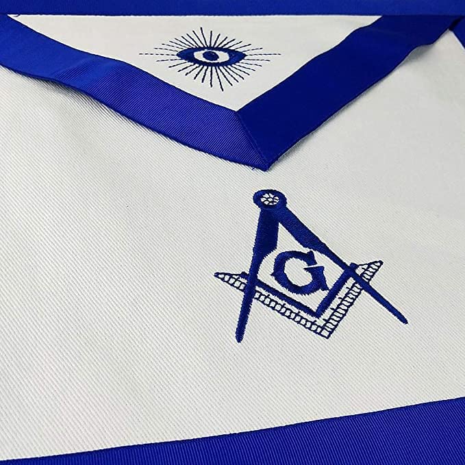 Masonic Blue Lodge Master Mason Apron with embroidery, 14x16 inch