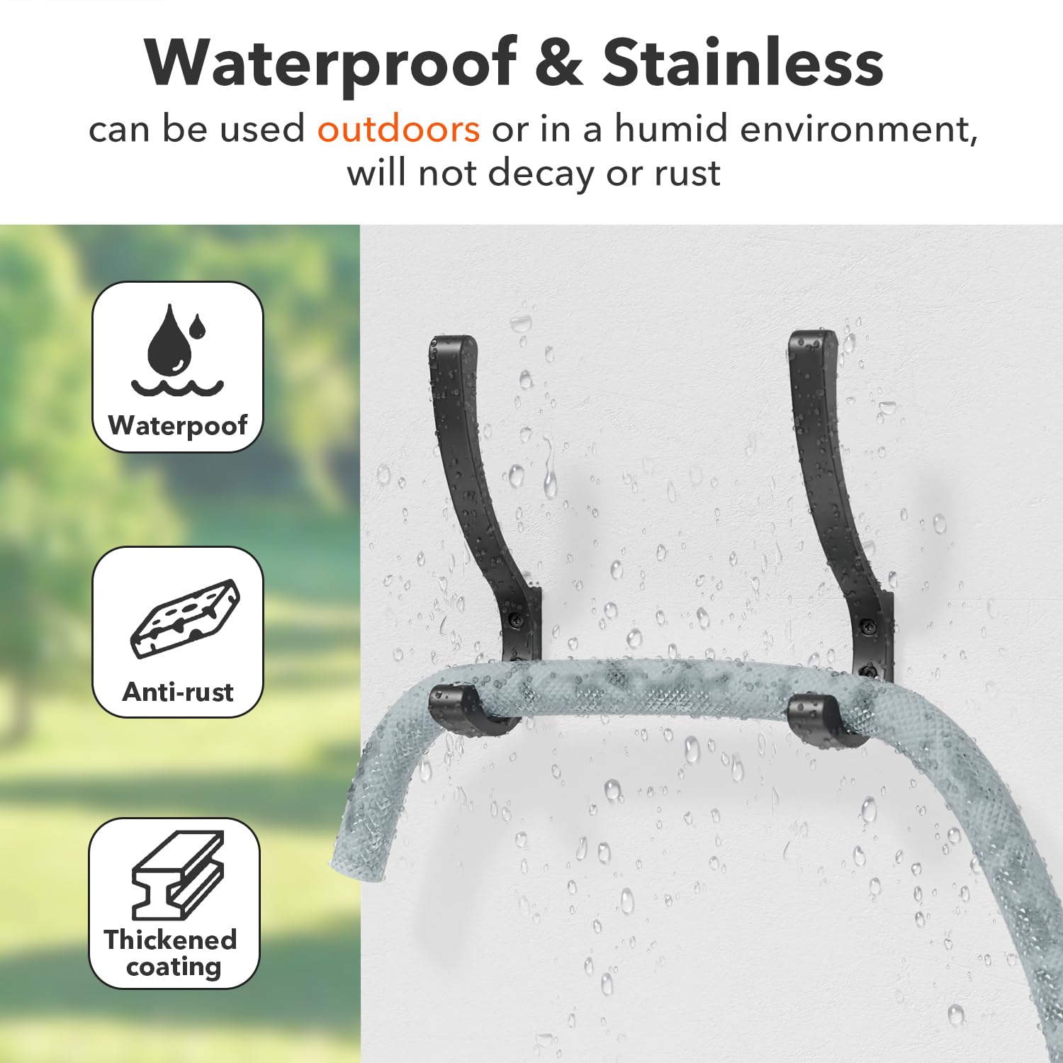 saffruff Wall Hooks for Hanging Coats: 5.6-Inch Heavy Duty Coat Hooks (Holds Up to 30 lbs), Textured Matte Finish, 4-Pack, Black