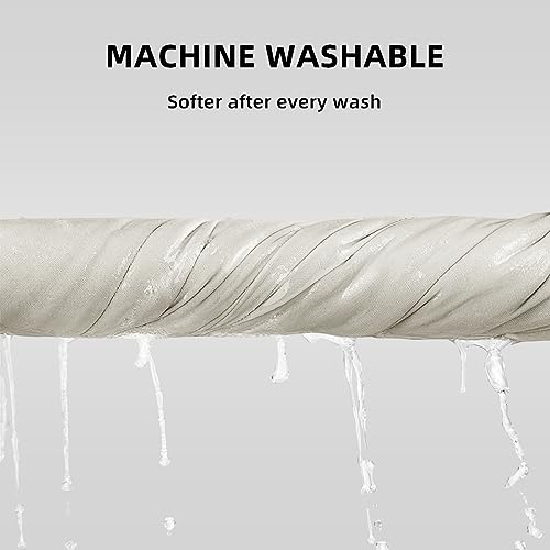 SONORO KATE 100% French Pure Linen Sheets, Breathable and Durable Line King Size Sheets, Anti-Tear Line Bed Sheets, Machine Washable, 16 Inch Deep Pocket - 4 Piece (Natural Linen, King)