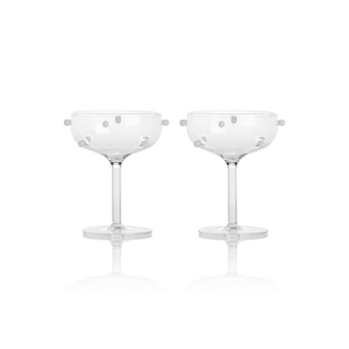 Maison Balzac Women's 2 Pomponette Coupes, Clear/Multi, One Size