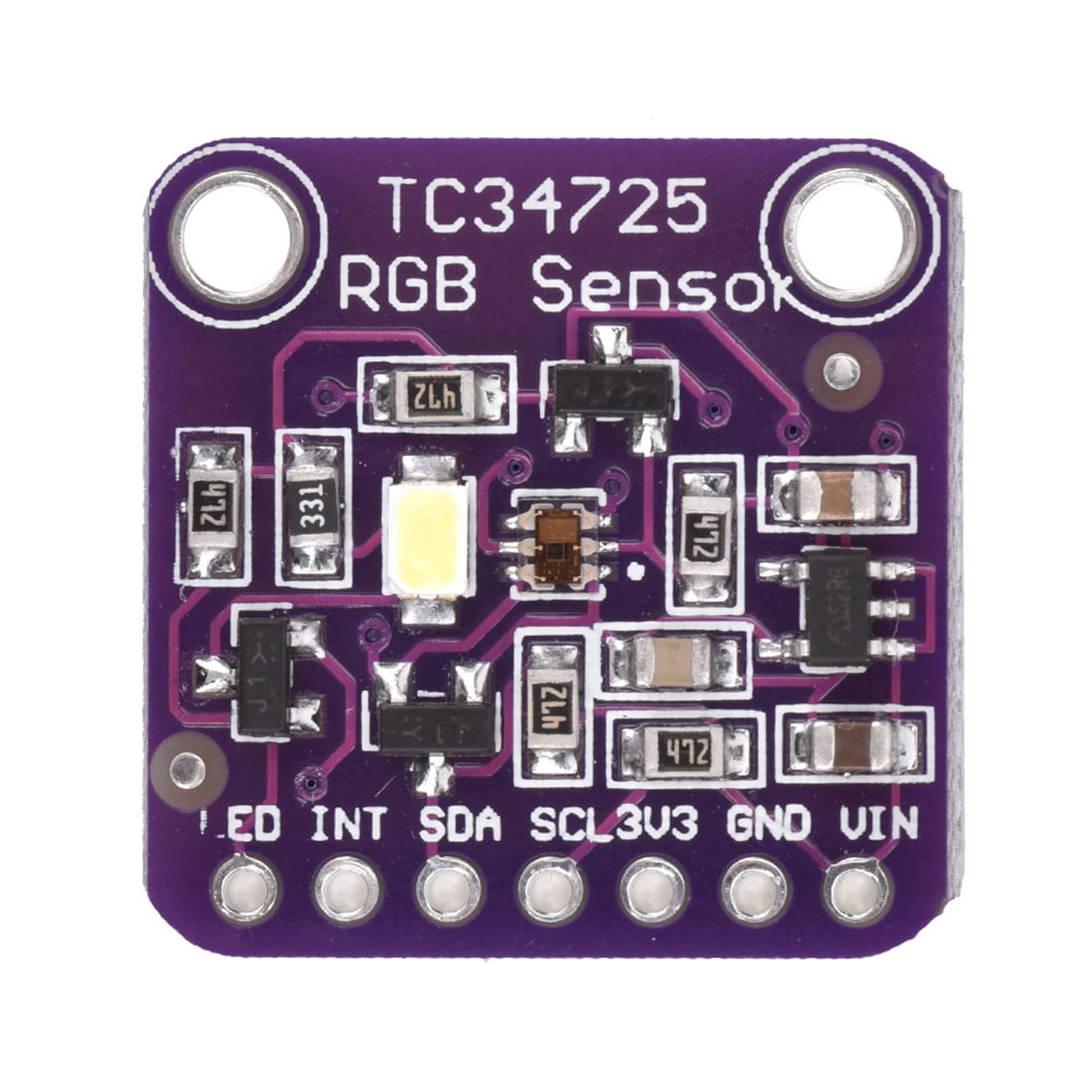 RGB Color Sensor, Colour Sensing Module High Sensitivity 3800000:1 Dynamic Range 400kbit/s Data Rate for Industrial Automation