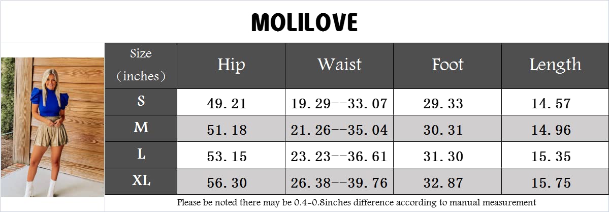 Molilove Women's Casual Shorts Flowy Athletic Short Women Gym Dance Workout Sweat Spandex Elastic Lounge Clothes Shiny Short Black Red