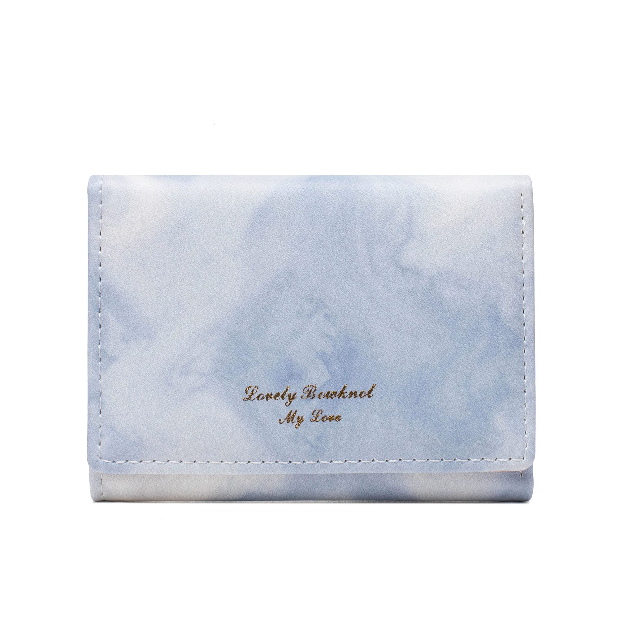 Nawoshow Women Small Tri-folded Wallet Cash Pocket Card Holder ID Window Purse (Blue)