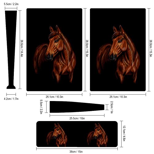 Portrait Horse on Black Full Protective Skin Cover Design Wrap Decal Sticker Compatible with PS5 Digital Edition Console and Controller