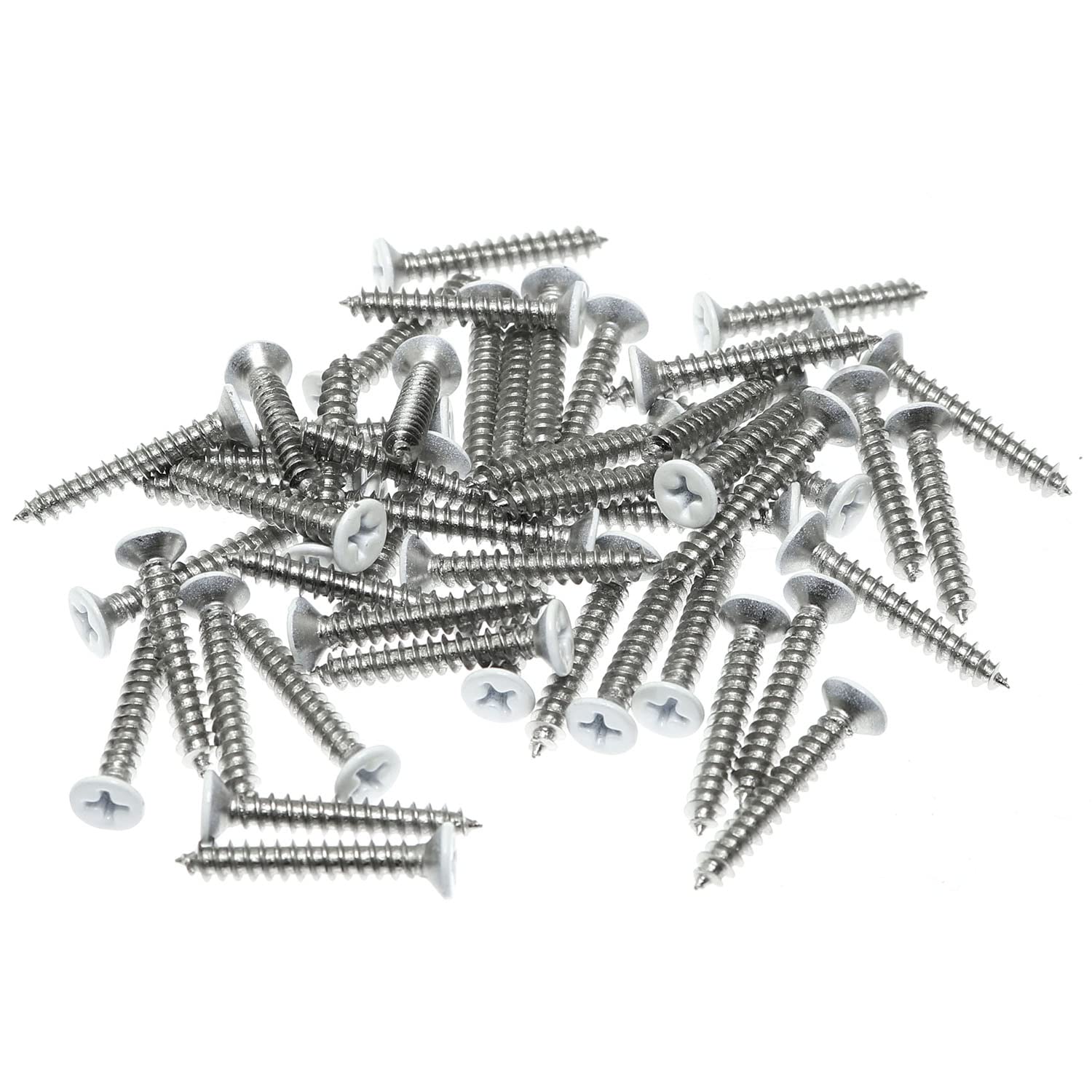 Pro Bamboo Kitchen 50pcs Flat Head Sheet Metal Screws #8-32 1" Phillips Drive Wood Screws Covers Head Wood Screws Wall Plate Screws