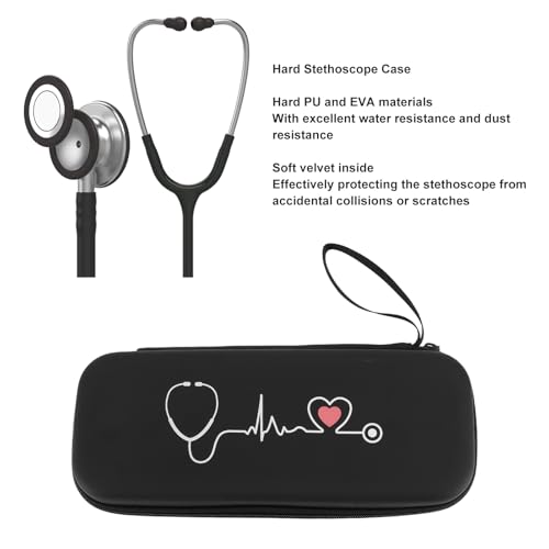 Stethoscope Hard Case, Hard Case, with Mesh Pocket, Compatible for Stethoscope, Portable and Convenient, Travel Holder for Classic III Lightweight II S.E