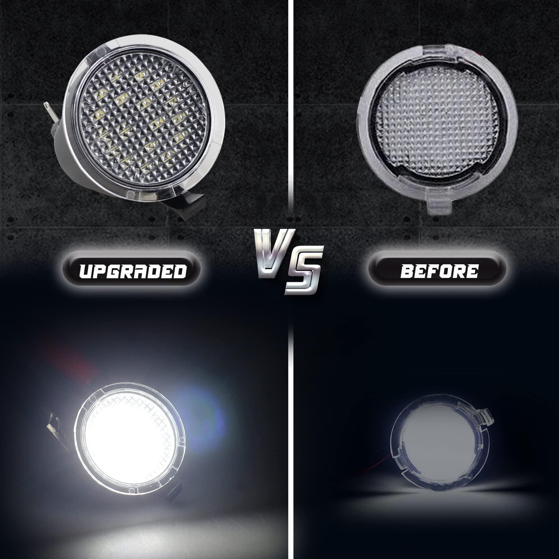 HERCOO LED Side Under Mirror Puddle Light Lamp Assambly Compatible with Ford Edge 2007-2018, F150 Expedition Explorer Flex Fusion Ranger Taurus X, 6000K White