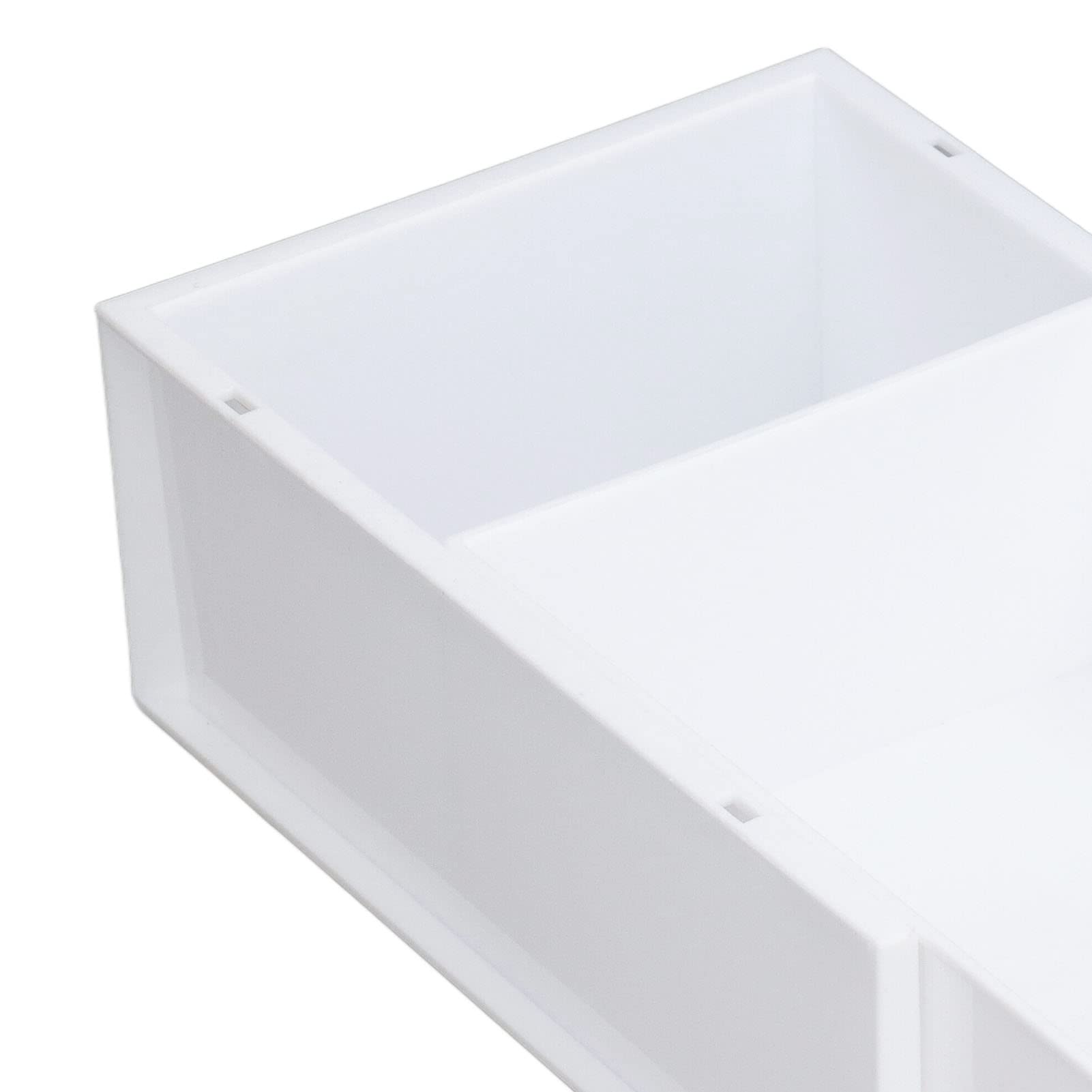 Storage Box Stackable PP Material Large Capacity Drawer Box for Office Home (White)