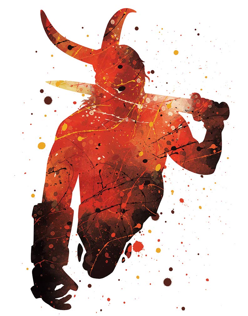Hellboy Poster – Superhero Wall Art Print – Movie Picture – Home Room Decor – Guillermo Del Toro – Demon Red Devil Horror Artwork – Party Decoration (8x10)