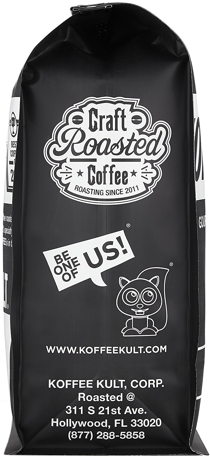 Koffee Kult Thunder Bolt Dark Roast Coffee Beans, Whole Bean, Fresh Roasted, 100% Arabica Robust Blend of Colombian And Brazil Whole Beans Bulk 32oz
