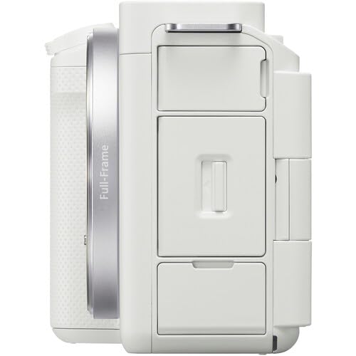Sony ZV-E1 Mirrorless Camera (White) Bundle with Backpack, Monopod, Tripod, 2 x Lexar 64GB SD Card, & More