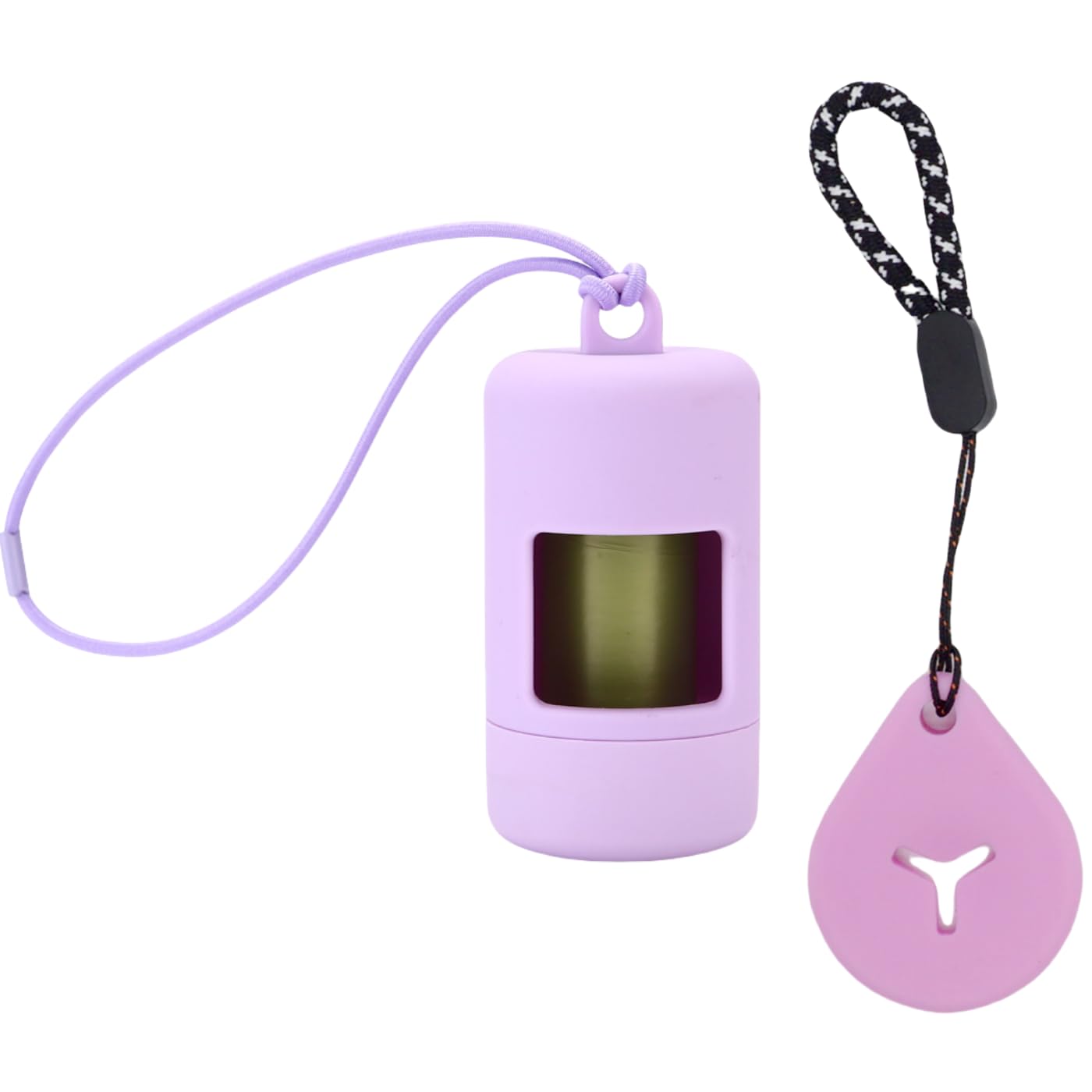 QMEAKMONY Dog Poop Bag Holder for Leashs Compact and Lightweight Dog Poop Bag Dispenser Dog Waste Bag Holder Easy Replacement and Cleaning with 1 Dispenser and 15 Bags (Purple)