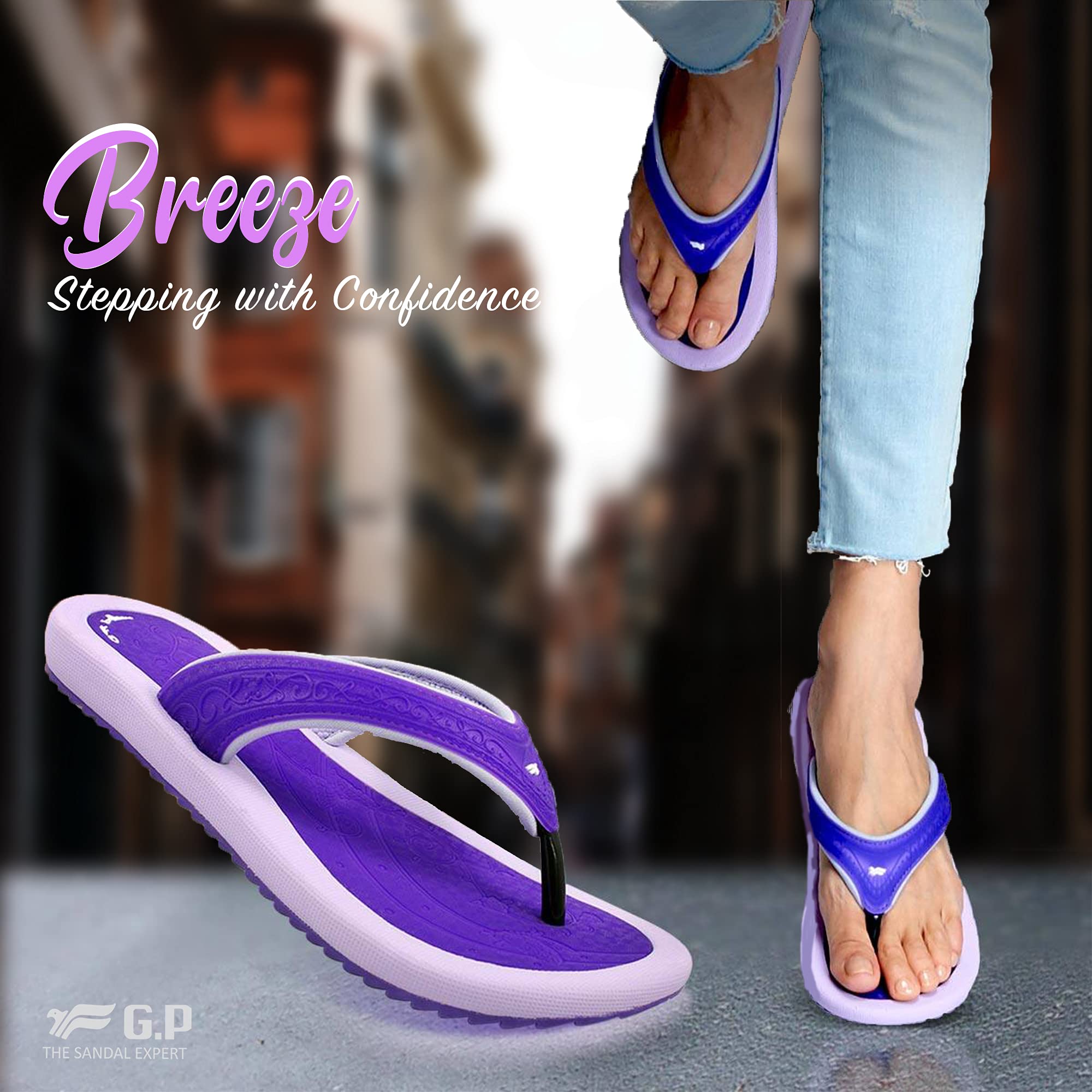 Gold Pigeon Shoes GP Breeze Light Weight Flip Flops for Women: 8521 Black, EU40 (US Size 8.5-9)