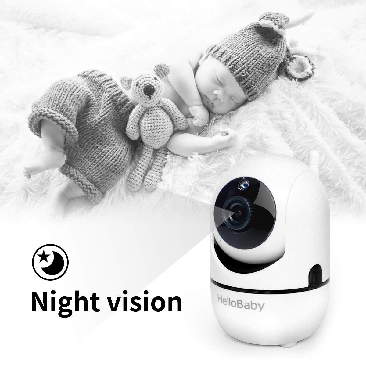 HelloBaby Additional Camera for Model HB65 HB248, no Screen, only Camera (Black)