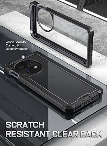 Poetic Guardian Case for OnePlus 11 5G 6.7" (2023) [20 FT Mil-Grade Drop Tested], Full-Body Hybrid Shockproof Bumper Cover with Built-in Screen Protector, Black/Clear