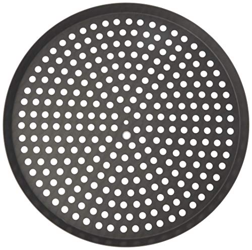 Lloyd Pans Perforated Pizza Cutter Pan, Pre-Seasoned PSTK, Anodized Aluminum, 14 inch by .75 inch deep