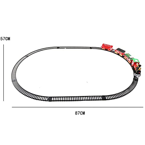 UJIKHSD 14 PCS Christmas Electric Train Set with Sound & Light, Remote Control Train Toys, Cargo Cars & Tracks, Toy Train for Kids Boys 3 4 5 6 7 8 Year Old Surprise Gift