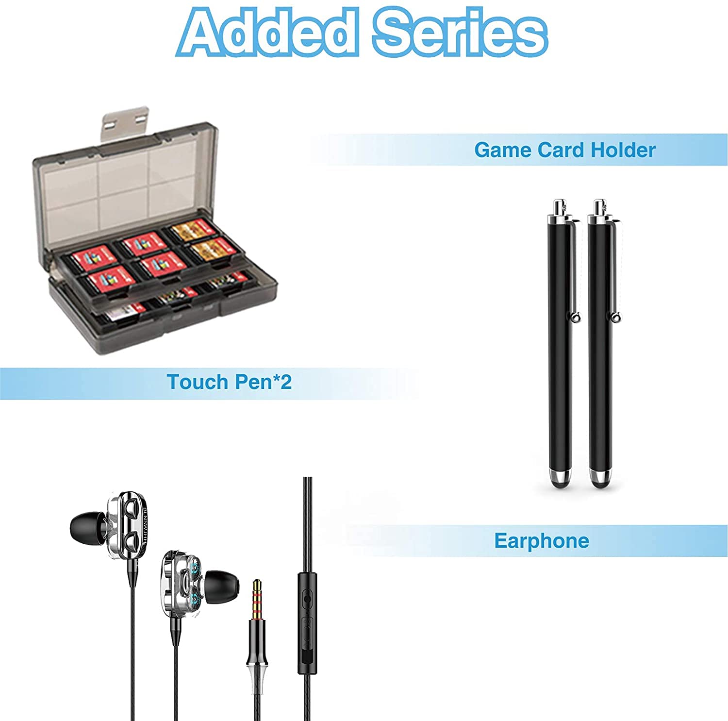 HEYSTOP Switch Accessories Bundle 25 in 1 Compatible with Nintendo Switch, Gift Kit for Switch Carrying Case, Dockable Protective Case, Screen Protector, Steering Wheel, PlayStand, Joycon Grip (Black)