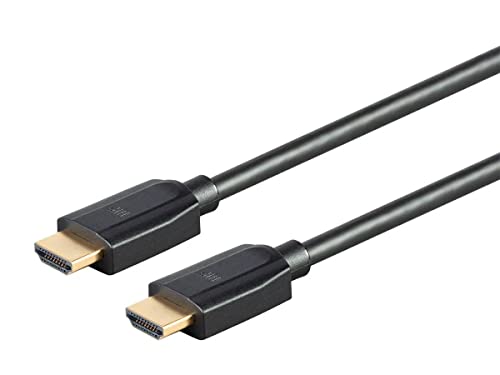 Monoprice 8K Ultra High Speed HDMI Cable - HDMI 2.1, 8K@60Hz, 4K@120Hz, 48Gbps, HDR, VRR, 10ft, No Logo, Black (Pack of 5)