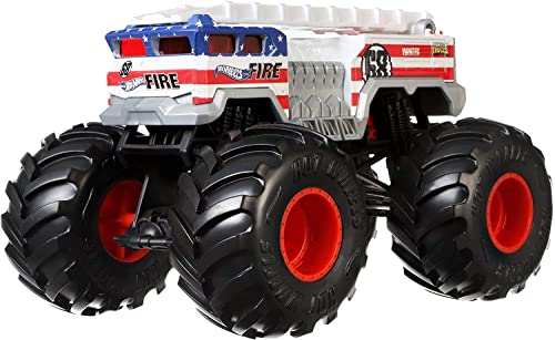 Hot Wheels Monster Trucks 1:24 Scale Vehicles, Collectible Die-Cast Metal Toy Trucks with Giant Wheels & Stylized Chassis, Gift for Kids Ages 3 Years Old & Up