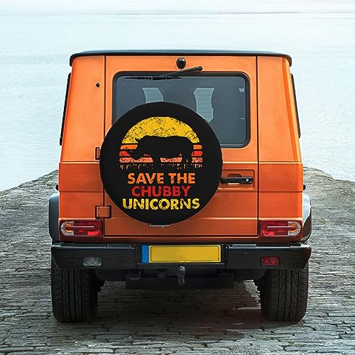 Save The Chubby,Funny Tire Cover Universal Fit Spare Tire Protector for Truck SUV Trailer Camper Rv