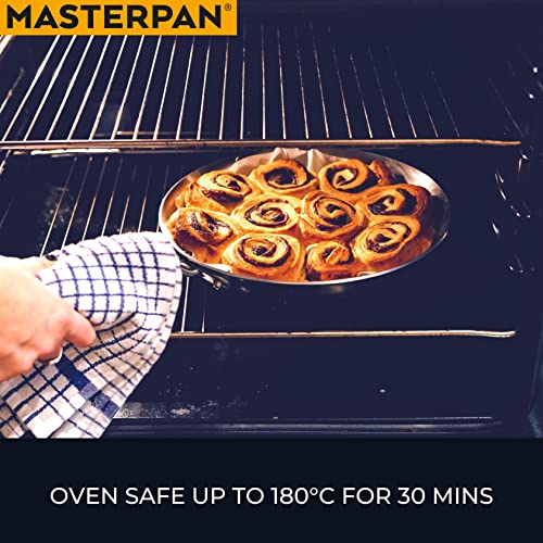 MasterPan Granite Ultra Non-Stick Cast Aluminum Sauce Pan with Glass Lid, 7", Black
