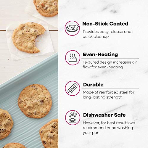 Wilton Texturra Performance Non-Stick Bakeware Baking Pans Set - Versatile Baking Set with Unique Texture to Encourage Airflow for Even Heating, Blue, 7-Piece
