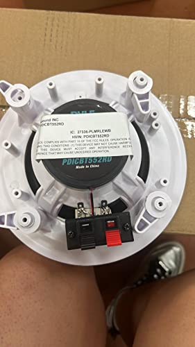Pyle Pair 8β Bluetooth Flush Mount In-wall In-ceiling 2-Way Universal Home Speaker System Spring Loaded Quick Connections Polypropylene Cone Polymer Tweeter Stereo Sound 250 Watts , White,Single.