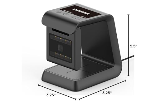 Symcode 1D 2D Hands-Free Barcode Scanner, with Omnidirectional Automatic Sensing Scanning Barcode Reader Adjustable Screen Scanning Platform Scanner for POS PC Supermarket Bookstore