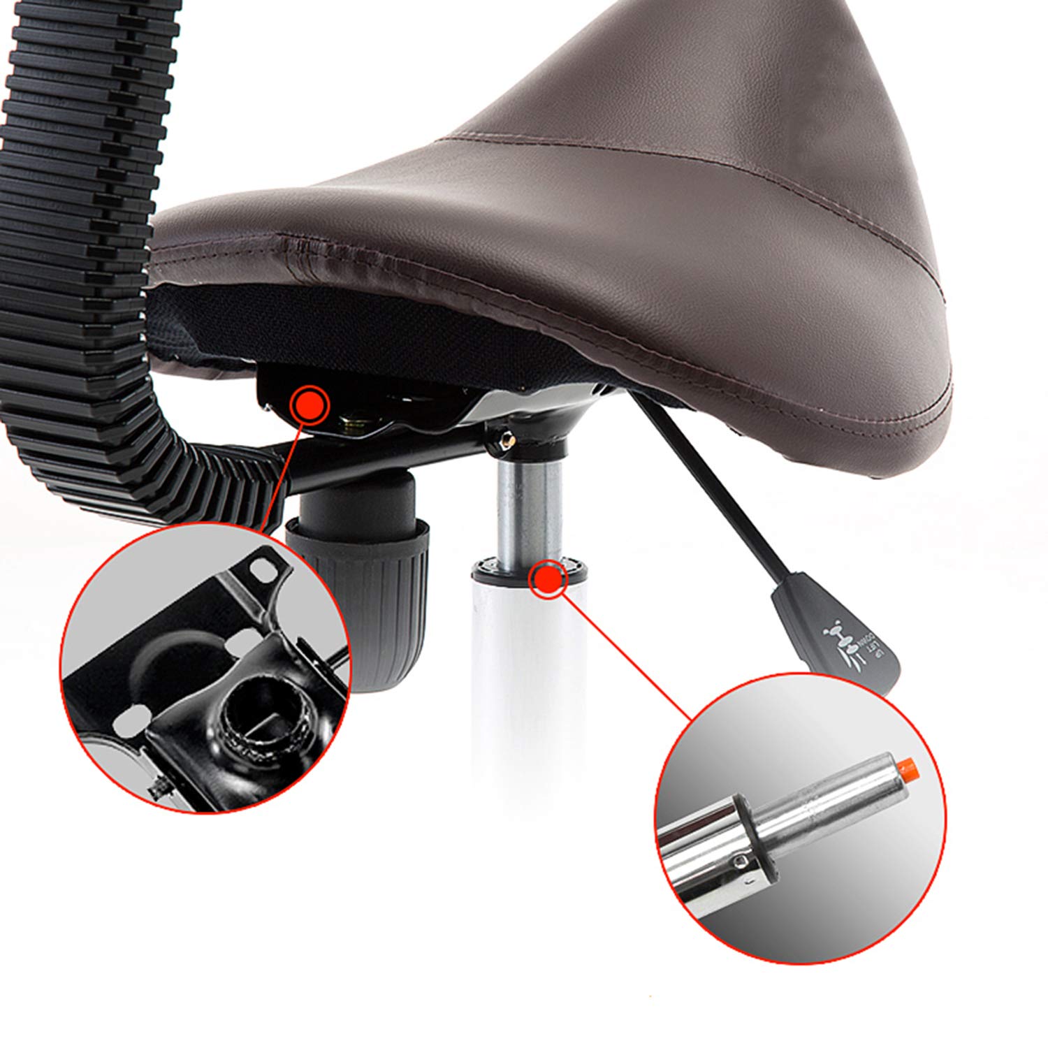 Professional Swive Saddle Stool Chairs,Adjustable Hight Ergonomic Rolling Salon Stool,for Medical Clinic Hospital Lab Pharmacy Studio Salon Workshop Home Office (with Backrest, Pink)