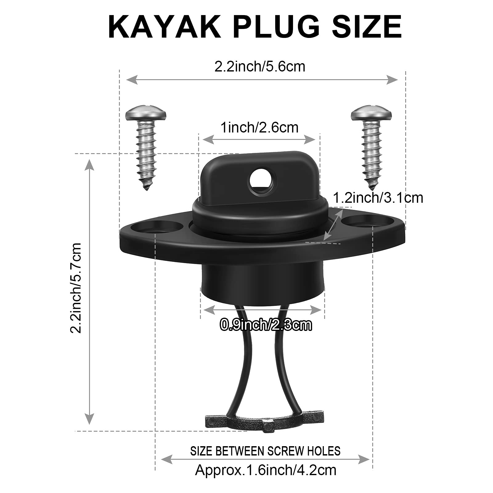 HESTYA 8 Pieces Kayak Drain Plug Kit Course Thread Drain Plug with 16 Pieces Screws Thread Drain Plugs Bung Screws Kit for Kayak Canoe Boat Replacement Accessories